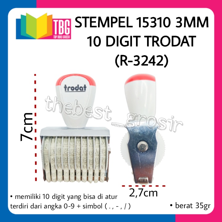 Jual 1 PCS STEMPEL 15310 3MM 10 DIGIT TRODAT (R-3242) - STAMP ANGKA ...