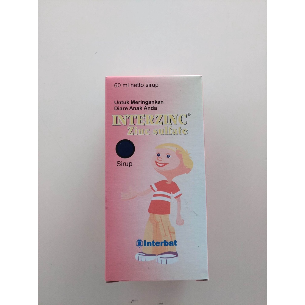 Jual Interzinc zinc sulfate syrup 60ml sirup 60 ml obat mencret diare bayi anak 20mg/5ml ...