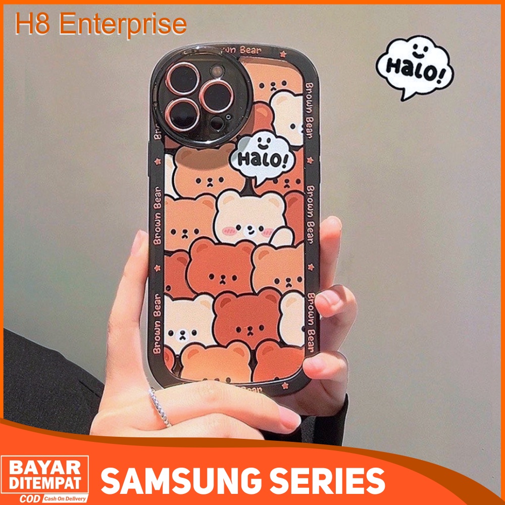 Jual Case Samsung A02S A03S A12 M12 A13 4G 5G A22 4G M32 4G Casing Cute Halo Brown Bear ...