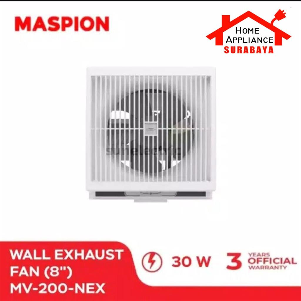 Jual Maspion Wall Exhaust Fan Dinding 20CM 8 Inch HEXOS MV-200-NEX / MV ...
