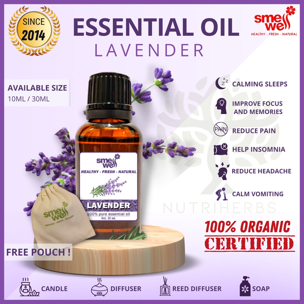Jual Pure Essential Oil Lavender Minyak Smellwell 100% Alami Wangi Murni Organik Pewangi ...