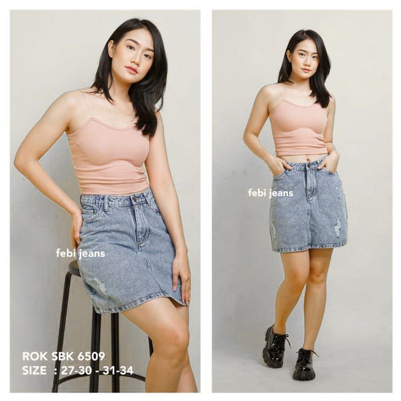 Jual Rok Jeans Pendek Mini Sobek Ripped 27-34 | Shopee Indonesia