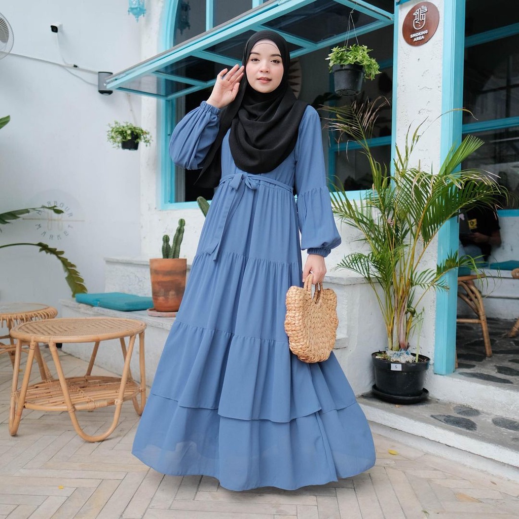 Jual ALMA MAXY Gamis Ceruty Babydoll LD 110- Gamis Wanita Busui ...