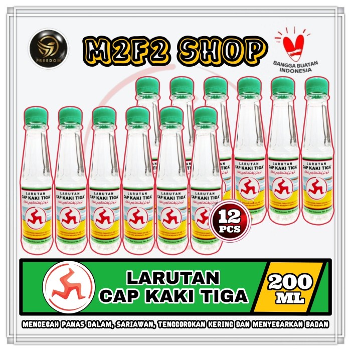 Jual Larutan Penyegar Cap Kaki Tiga Botol Original - 200 ml (Kemasan 12 Pcs) | Shopee Indonesia