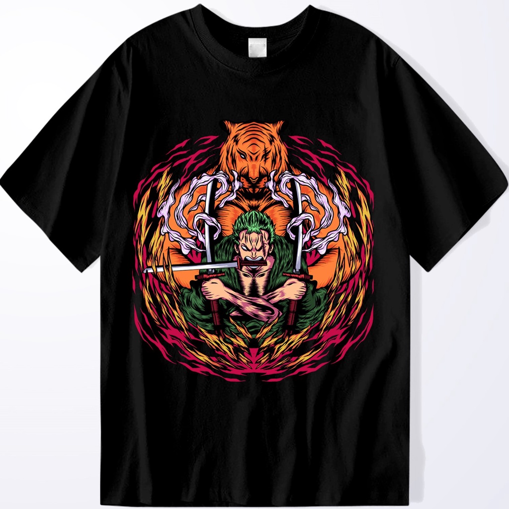 Jual Tshirt Kaos Anime Pria Roronoa Zoro Baju One Piece Kualitas ...