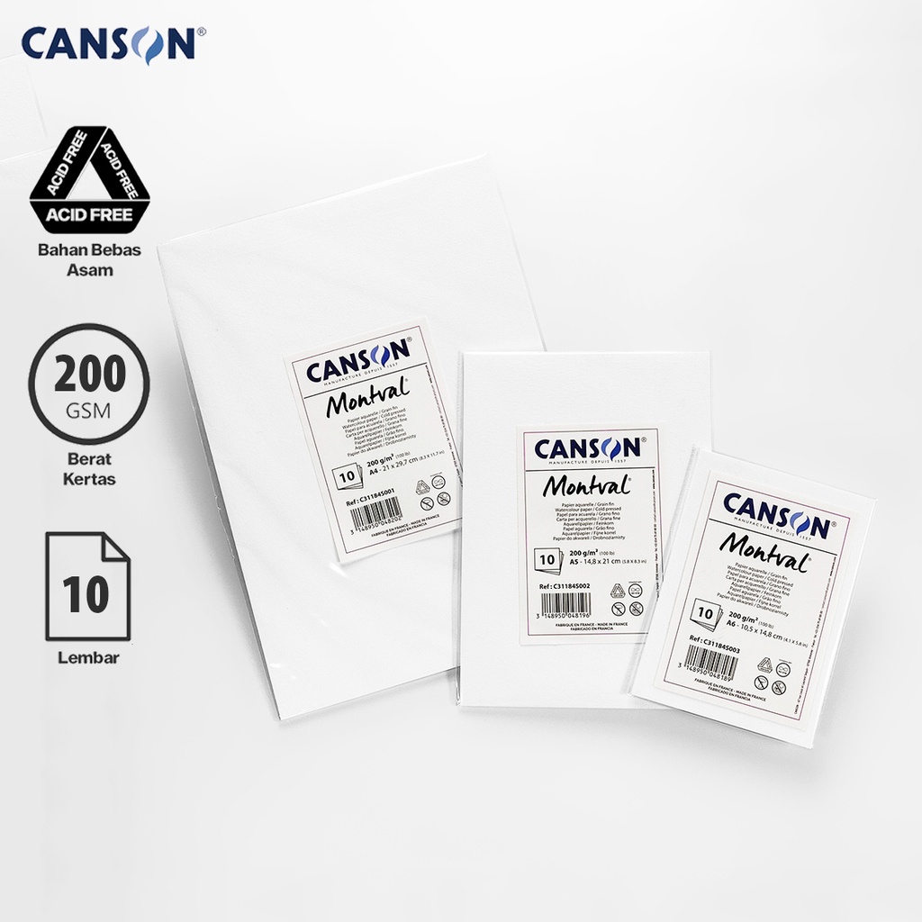 Jual Canson Montval 200 gsm Size A4 A5 A6 | Shopee Indonesia