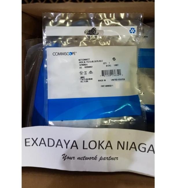Jual AMP Modular Jack Cat 6 / cat6 Biru Original / COMMSCOPE - Hitam ...