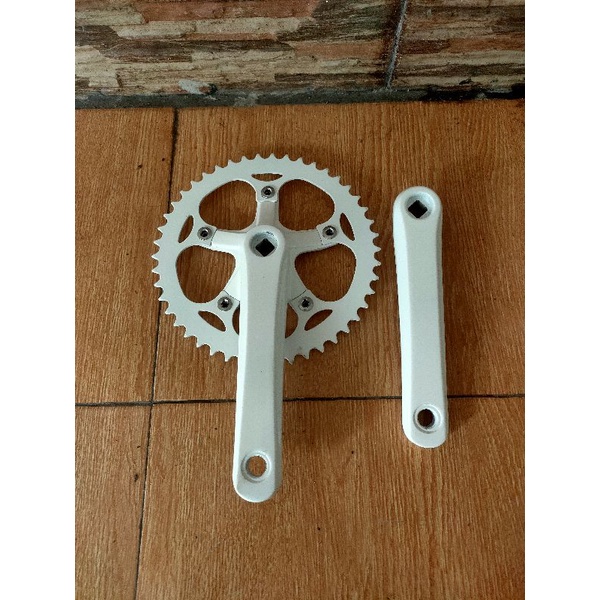 Jual crank set fixie taiwan 46t putih | Shopee Indonesia
