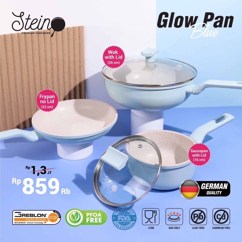 Jual Glow Pan BLUE Satuan Series Steincookware | Shopee Indonesia