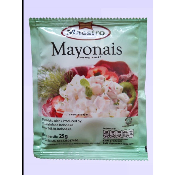 Jual mayonais maestro sachet 25g / mayones / mayonase 25g | Shopee ...