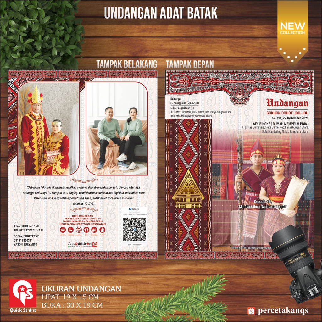 Jual Undangan Adat Batak Modern + Sisipan Turut Mengundang | Shopee ...