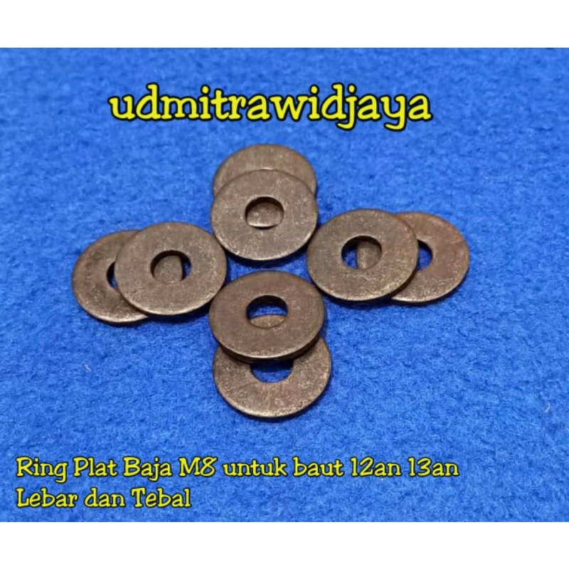 Jual Ring plat baja 8mm kunci 12 13 12an / ringplat baja m8 / ring plat ...