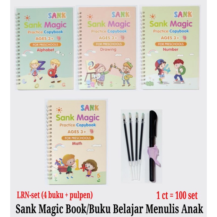 Jual Buku Sank Magic Practice Book (4 Buku + Magic Pen +Refill ...