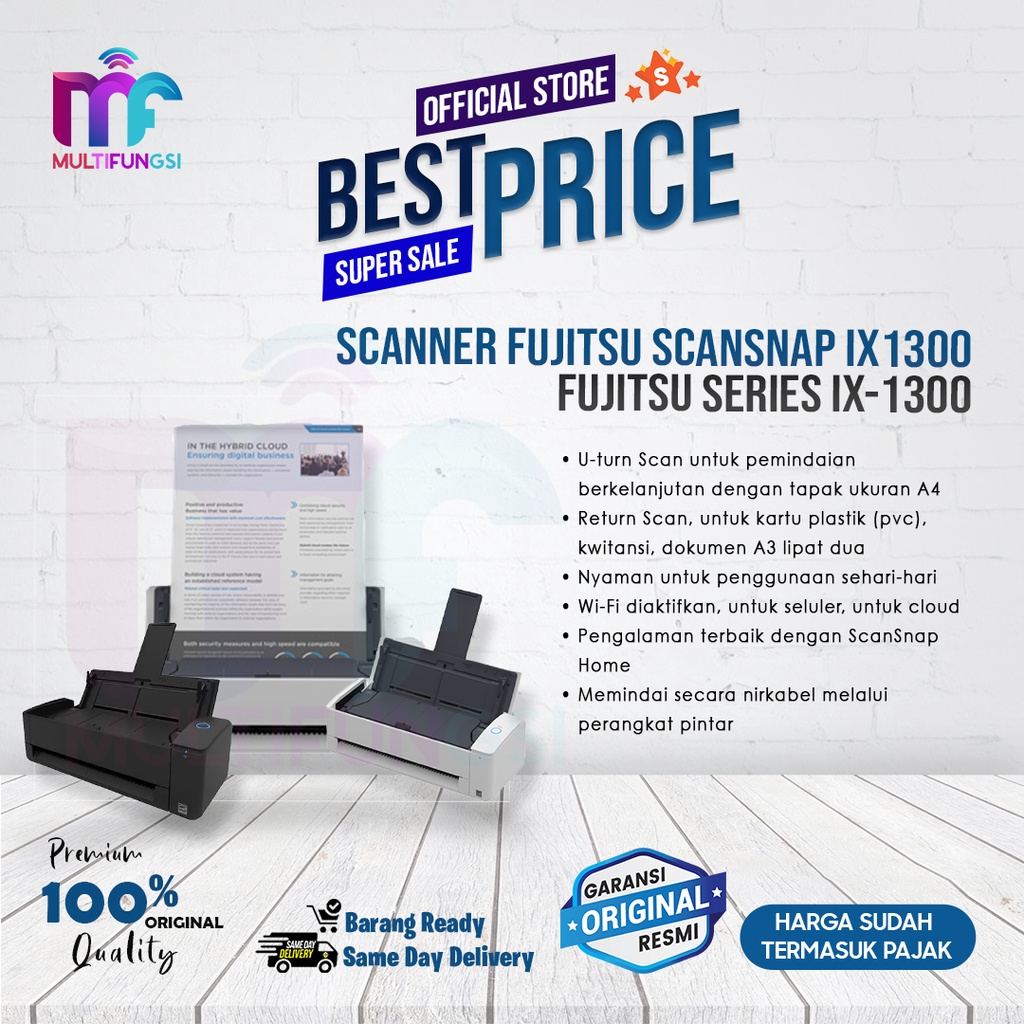Jual Scanner Fujitsu / Ricoh ScanSnap IX1300 Fujitsu Series IX-1300 ...