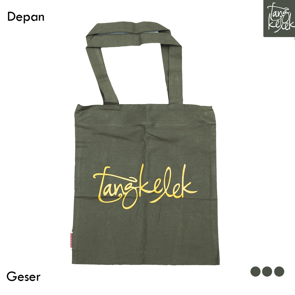 Jual Tangkelek Tas Tote Bag Tangkelek Datar Warna Hijau Army | Shopee ...