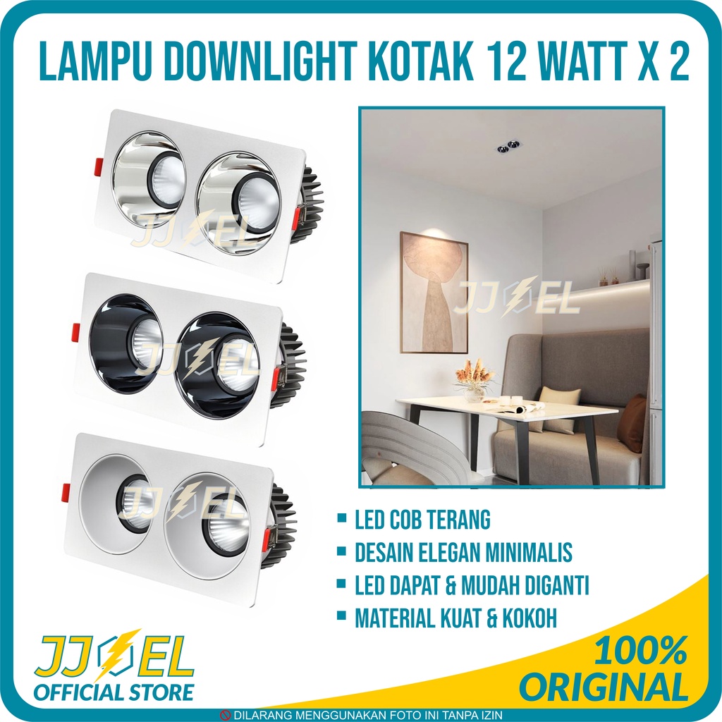 Jual Lampu Sorot Plafon LED 2 Mata 12W - Downlight Spotlight Terang, Garansi 1 Tahun | Shopee ...