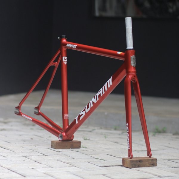 Jual TSUNAMI SNM100 RED METALIC FRAMESET FIXIE | Shopee Indonesia
