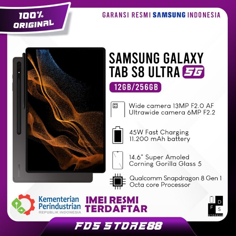 Jual Samsung Galaxy Tab S8 Ultra 256 5G Garansi Resmi SEIN | Shopee Indonesia