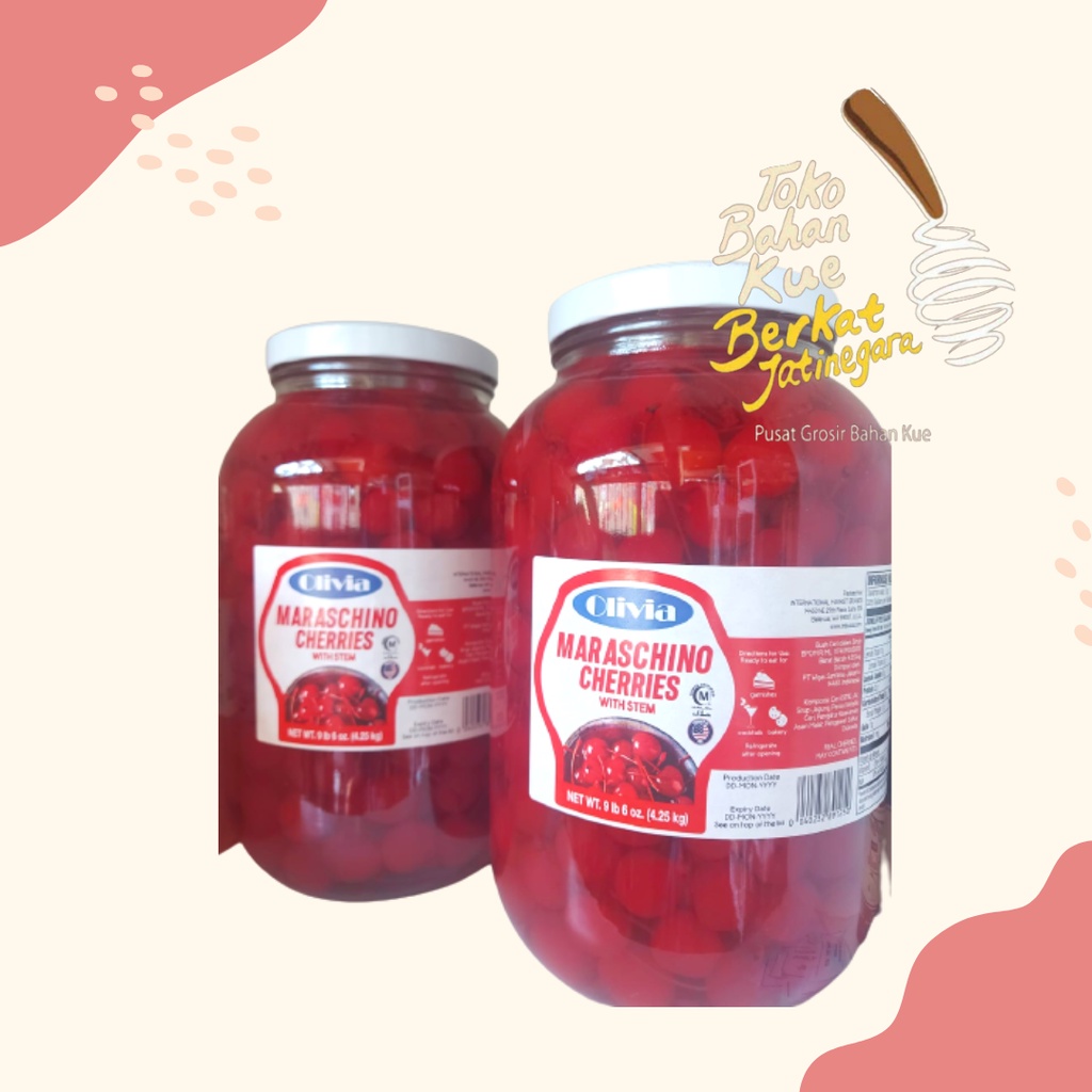 Jual CHERRY TANGKAI MERAH OLVIA MARASCHINO 3,78 LITER | Shopee Indonesia