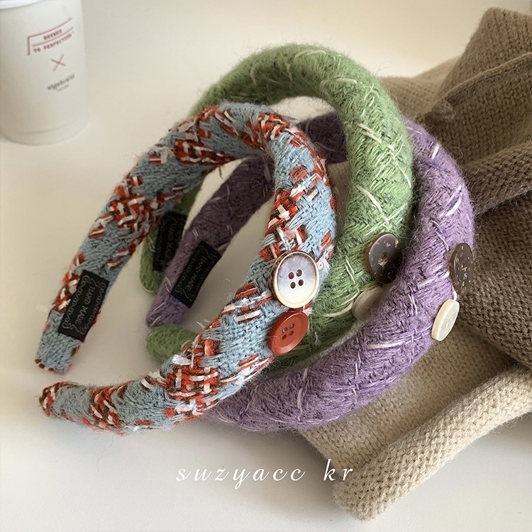 Jual Town Shell - ARA korean button head band / bando korea tebal lebar ...