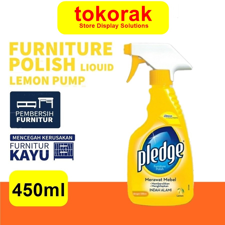 Jual PLEDGE PERAWATAN FURNITURE POLISH LIQUID PUMP 450 ML PEMBERSIH ...