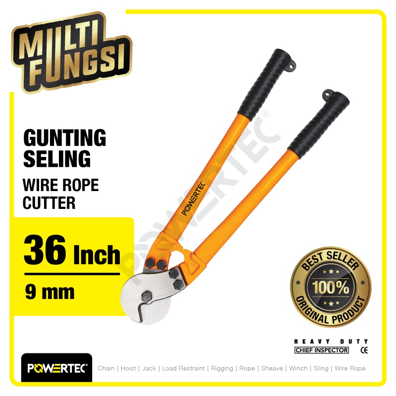 Jual POWERTEC Wire Rope Cutter / Gunting Kawat Seling 36" 9mm | Shopee ...
