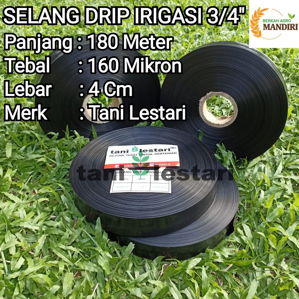 Jual SELANG DRIP IRIGASI 3/4" 180 METER 160 MIKRON LEBAR 4 CM TANI ...