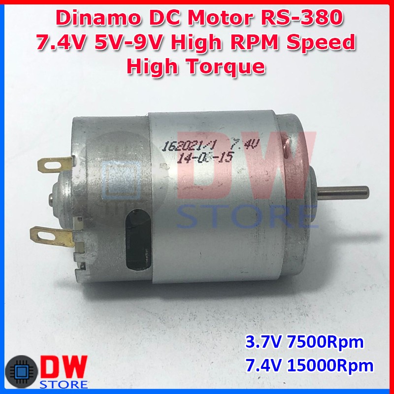 Jual Dinamo DC Motor RS380 RS 380 DC7.4V 5V-9V High Speed RPM High ...