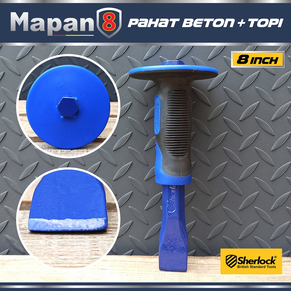Jual Pahat Batu Beton Topi Cold Chisel Sherlock Betel Baja 8 inch ...