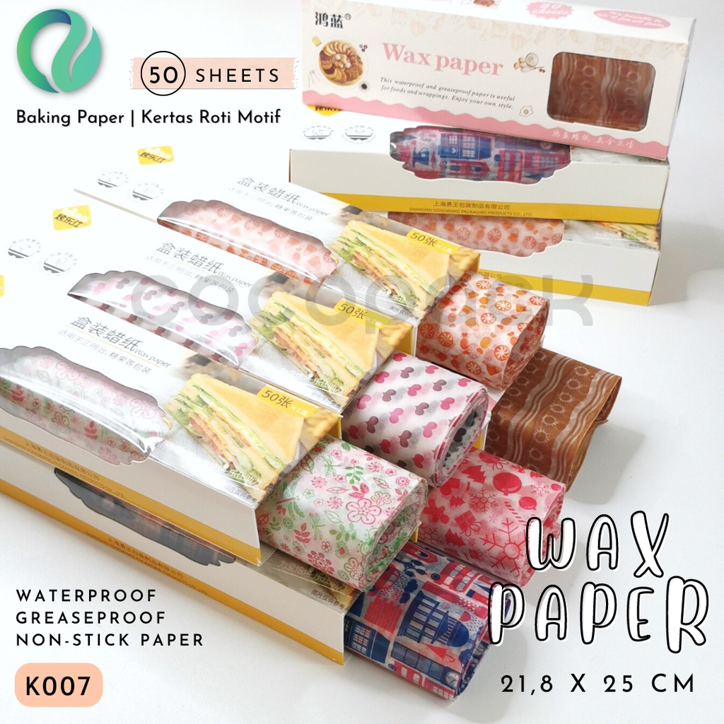 Jual 50 PCS Baking Paper Kertas Roti Motif 21,8x25cm | Shopee Indonesia