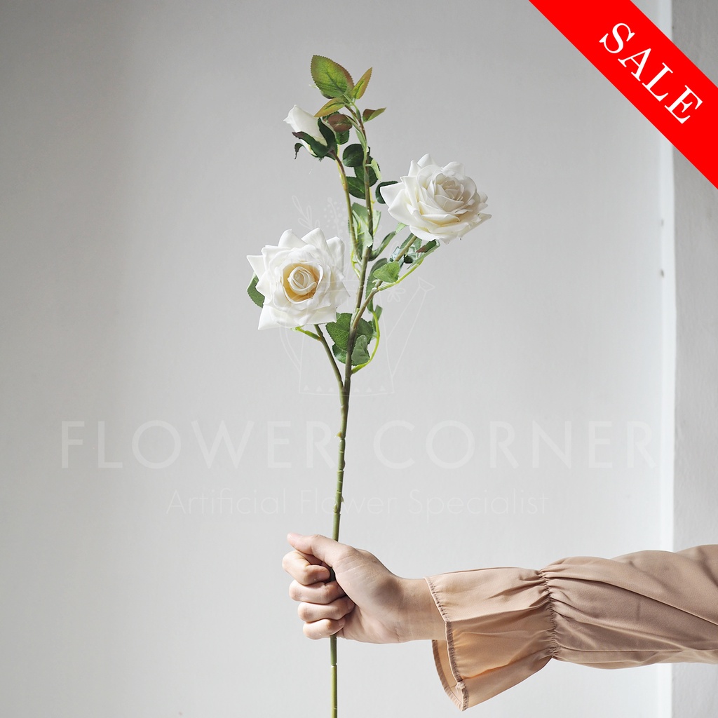 Jual Bunga Artificial Mawar Beludru Spray Tangkai Panjang (B19088 ...