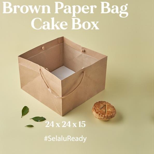 Jual [Digipack] Brown Paper Bag Cake Box 24 x 24 x 15 | Kantong Kertas ...