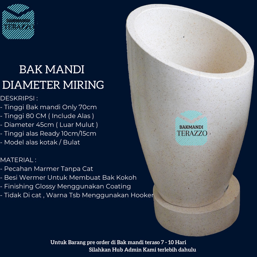 Jual BAKMANDI TERAZZO/BAK AIR KAMAR MANDI TIPE DIAMETER MIRING| BAK AIR MANDI| BAK AIR MURAH ...