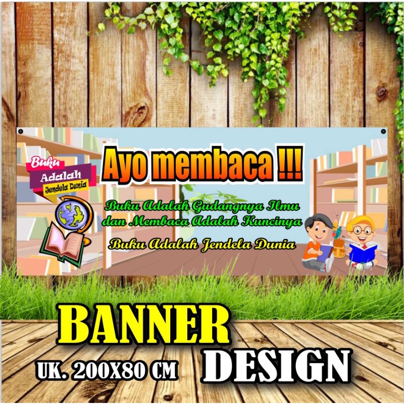 Jual Spanduk Banner Backdrop Ajakan Untuk Membaca | Shopee Indonesia