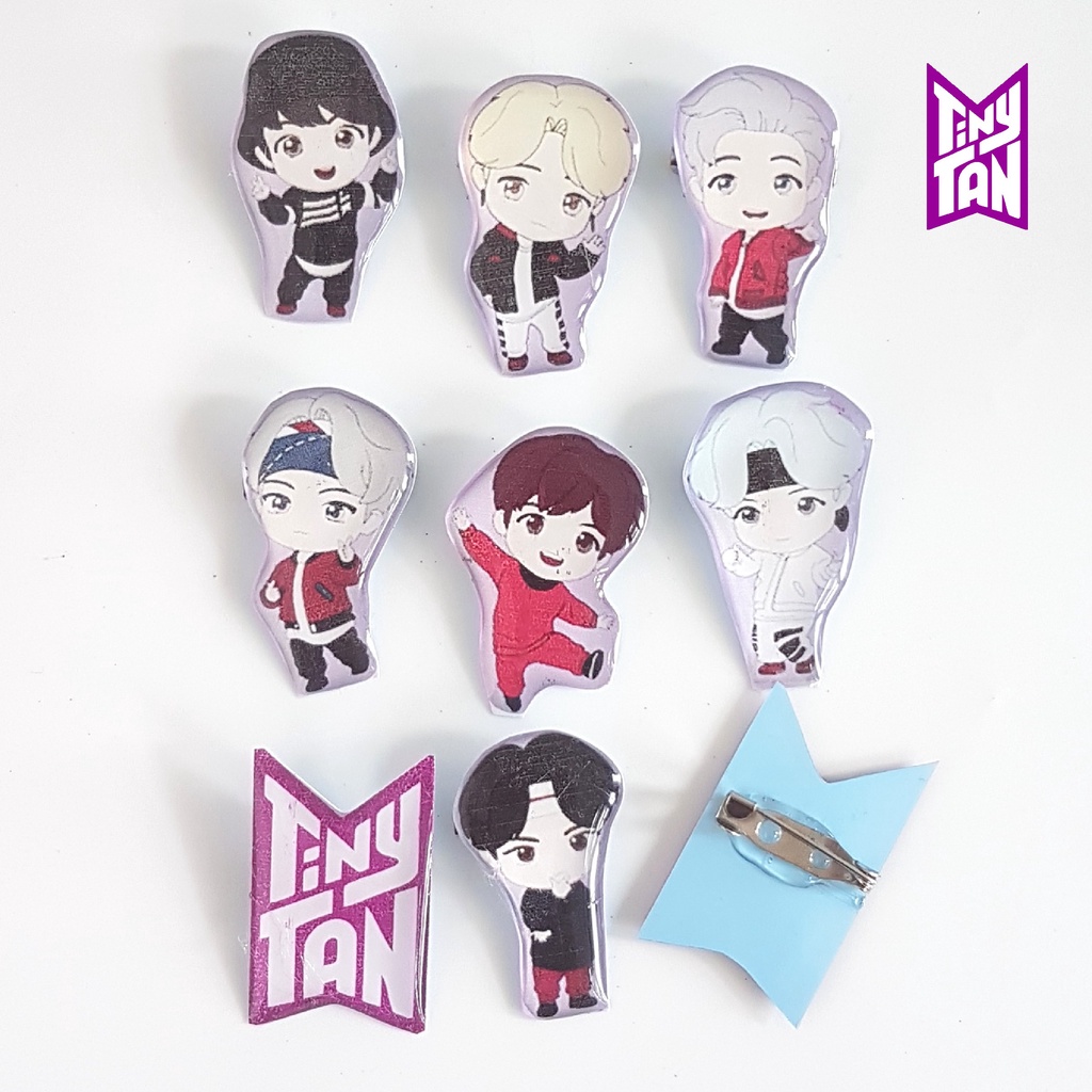 Jual PIN TINY TAN BTS BROS button set BANGTAN BOYS MEMBER ISI 8 PCS ...