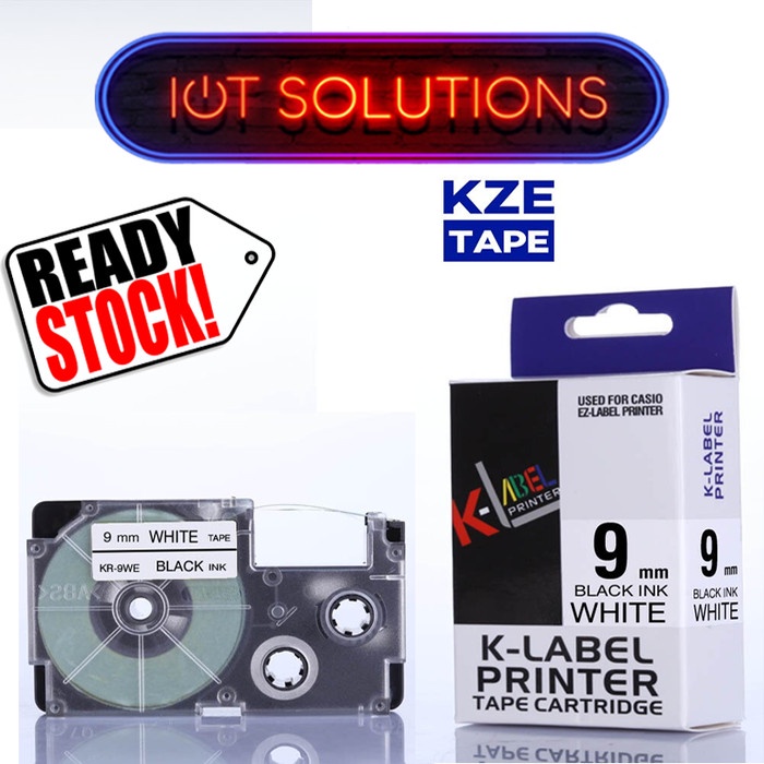 Jual Barcode Label Tape 9Mm Xr-9We Compatible Printer Casio Kl-60 Kl ...