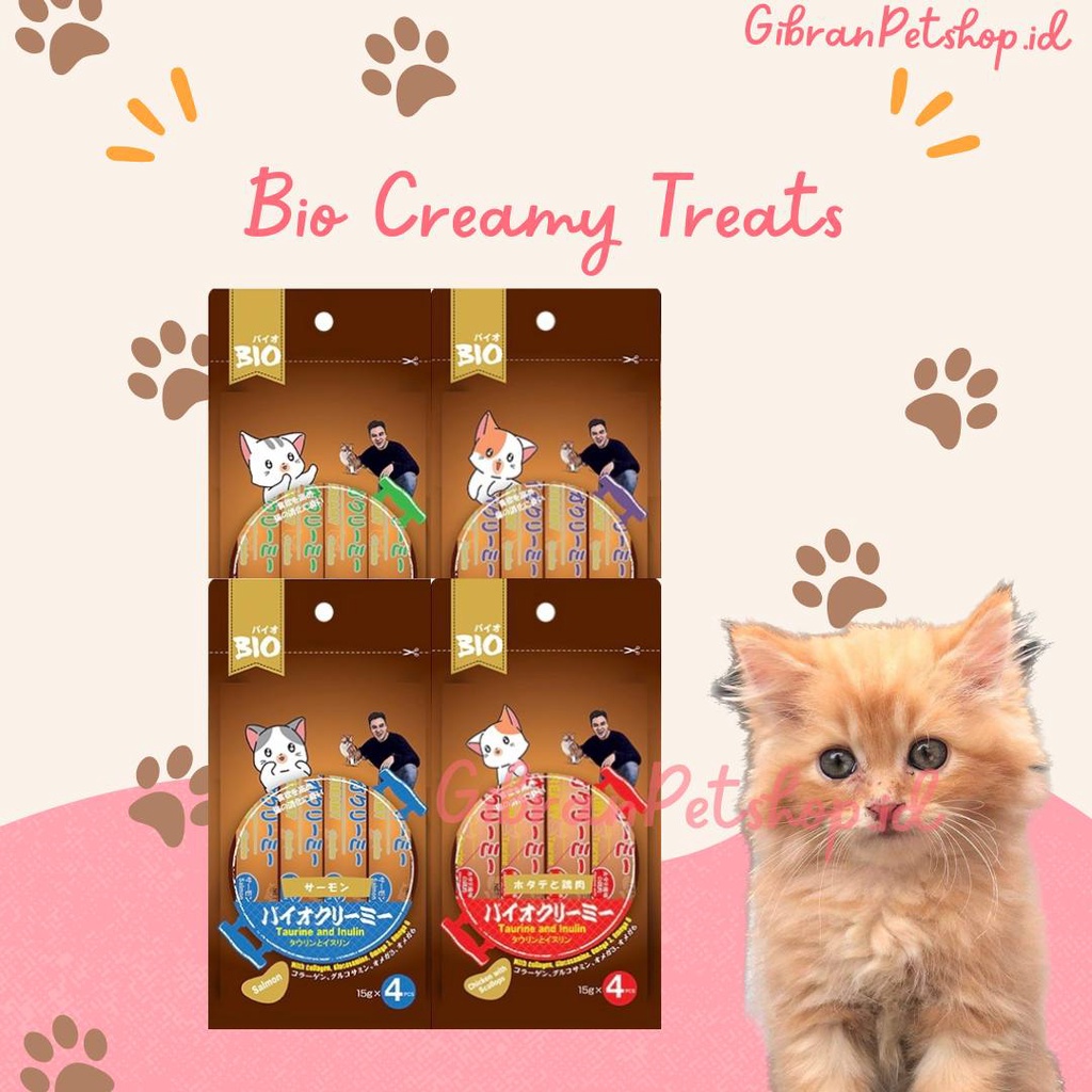 Jual Bio Creamy Treats Snack kucing 15gr isi 4pcs | Shopee Indonesia