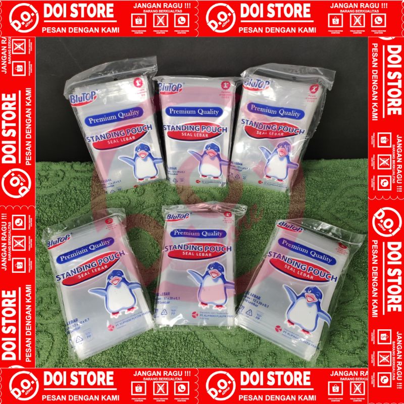 Jual 1 PACK PLASTIK STANDING POUCH UKURAN 12cm x 20cm SEAL LEBAR ...