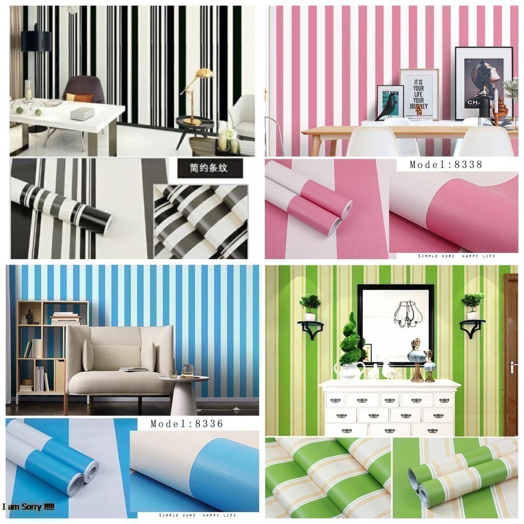 Jual Wallpaper Dinding Motif Wave Garis Salur Putih Silver Minimalis 45cm x 5m Gold Pink Embos ...