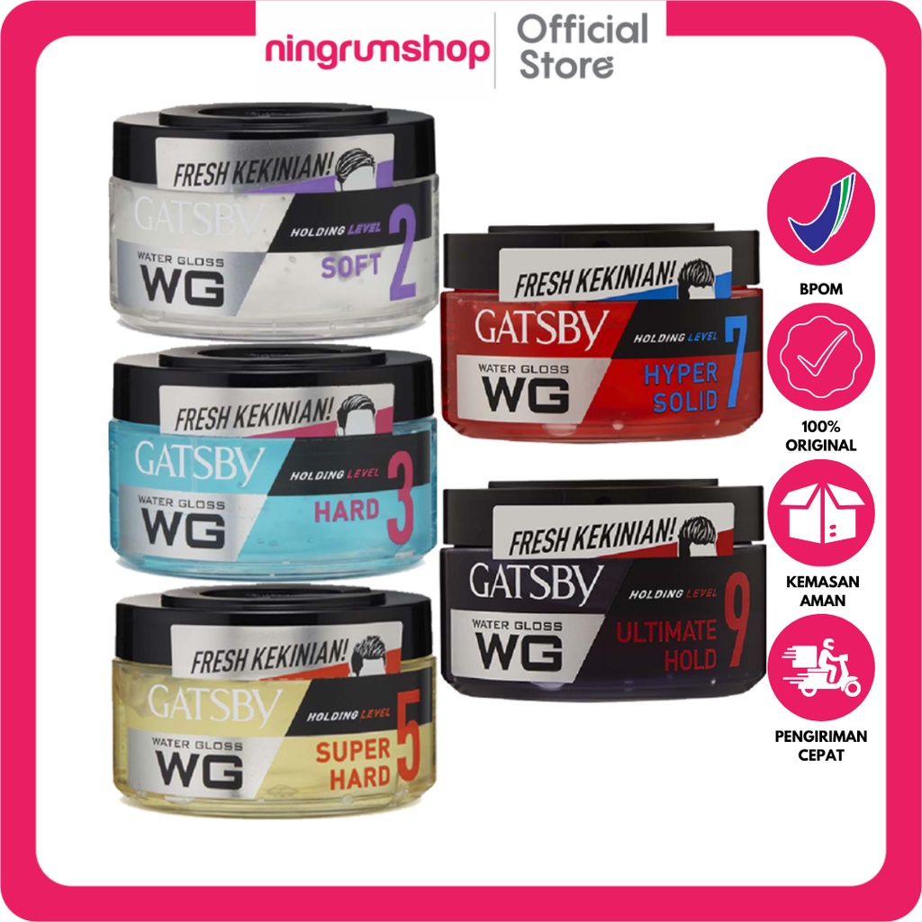 Jual Ningrumshop - [30gr / 75gr] Gatsby Water Gloss Pomade Hair Styling ...