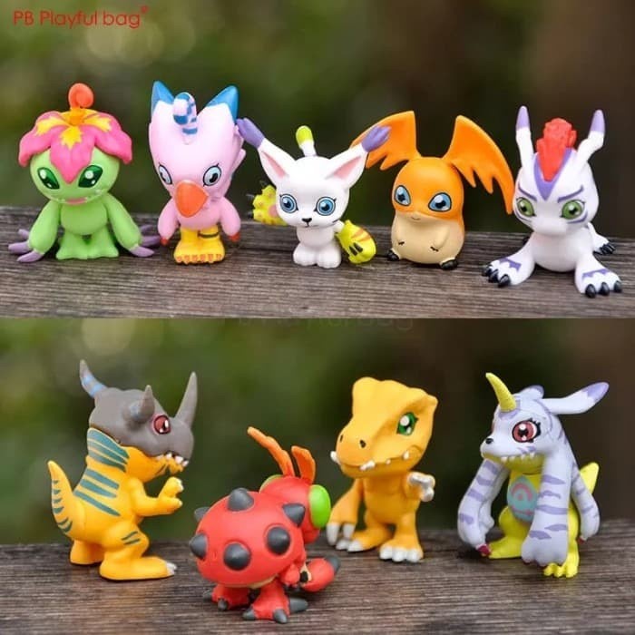 Jual Figure Digimon 9 Pc Figure AGUMON GREYMON Gabumon Patamon Tailmon ...
