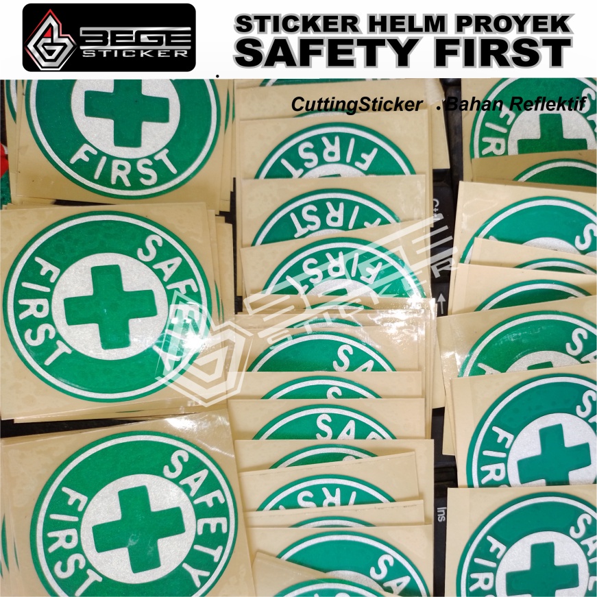 Jual Sticker Safety First Bulat Size 5cm Untuk Helm Proyek Bahan ...