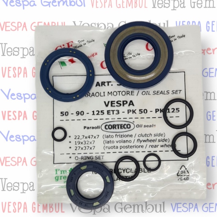 Jual seal set CIF Italy corteco vespa smallframe pts special darling ...