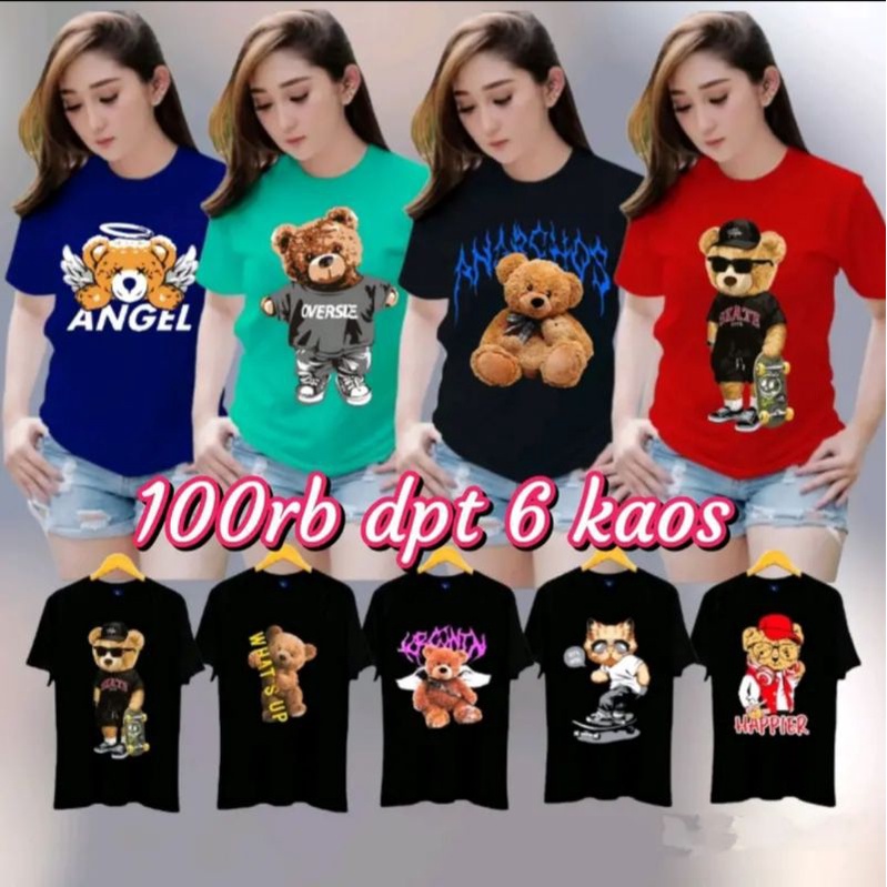 Jual Paket 100rb dapat 6 kaos Tedy Bear kaos pria wanita unisex ... Jual Paket 100rb dapat 6 kaos Tedy Bear kaos pria wanita unisex ...