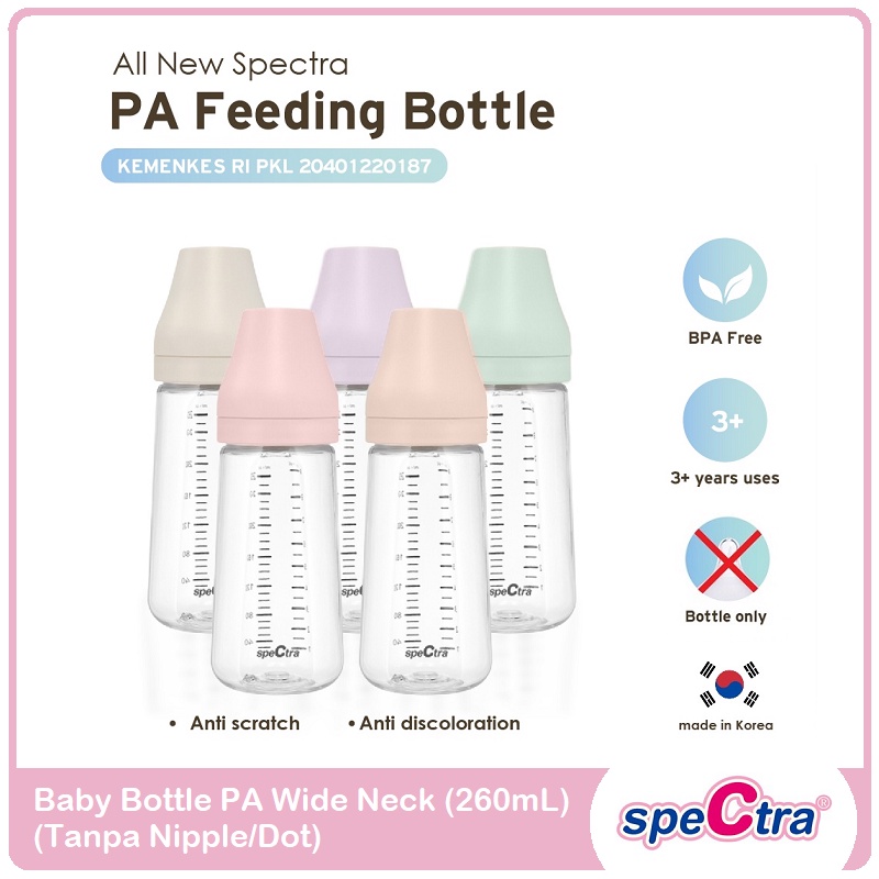 Jual Spectra Baby Bottle PA 260ml Wide Neck Tanpa Dot | Botol Susu | Shopee Indonesia