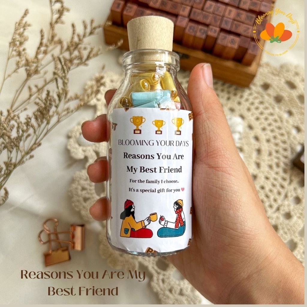 Jual bloomingyourdays Best Wishes Jar jar of notes message in jar ...