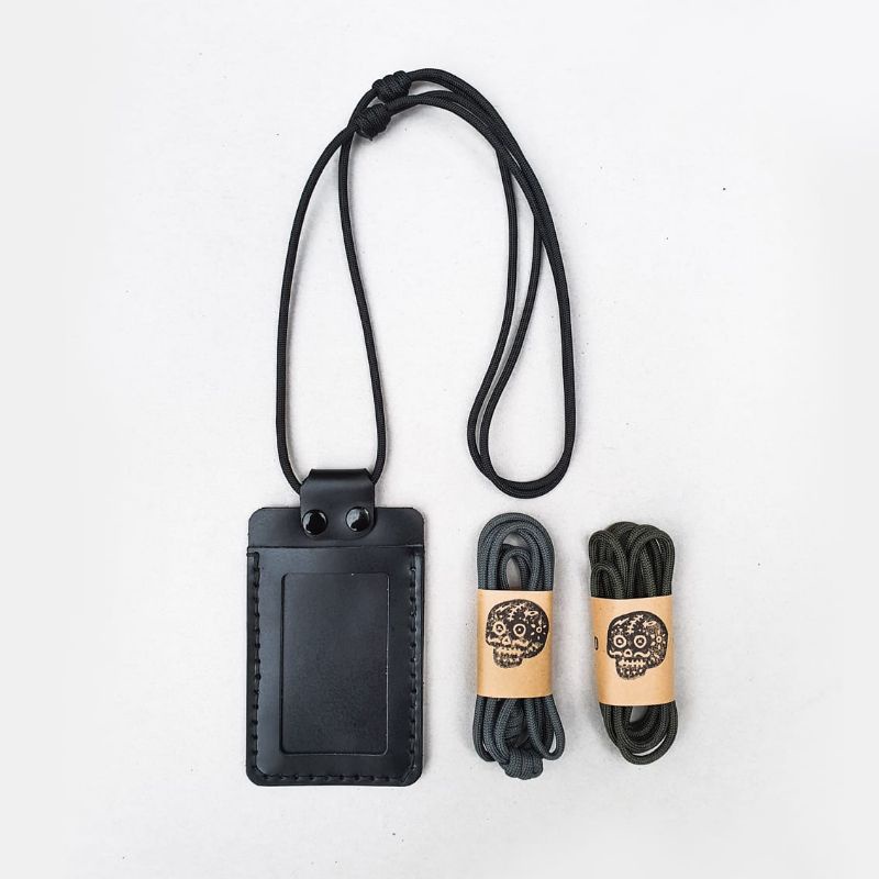 Jual WARDEN - BDS leather ID card Holder triple lanyard | Shopee Indonesia