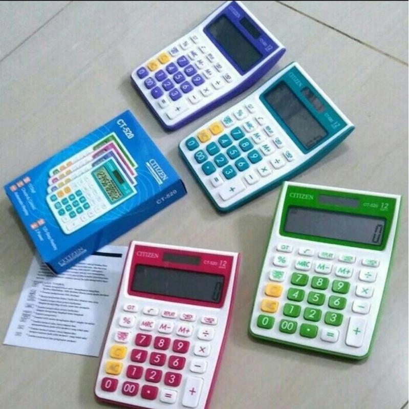 Jual KALKULATOR CHECK CORRECT CITIZEN CT-520 - Calculator COLOR 12 Digit | Shopee Indonesia