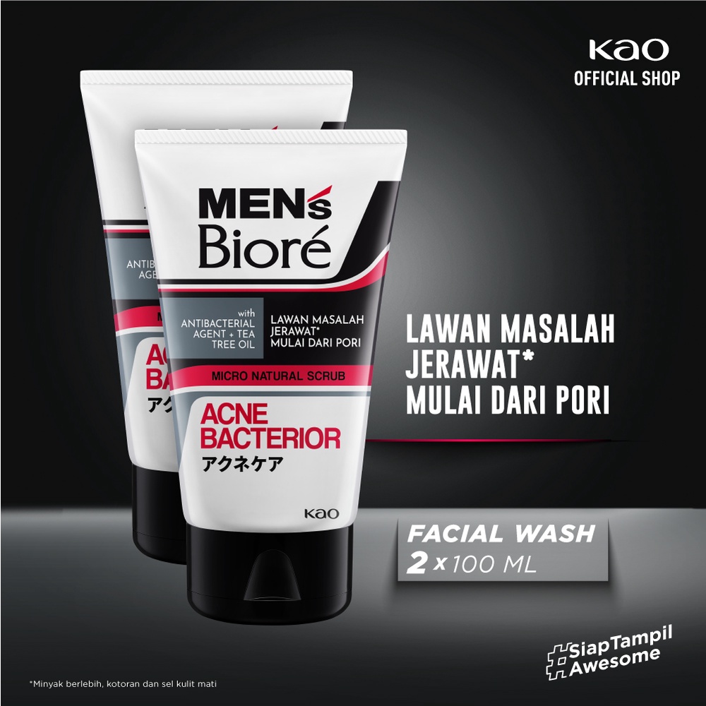Jual Men's Biore Micro Scrub Sabun Muka Pria Untuk Kulit Berjerawat Acne Bacterior Eksfoliasi ...