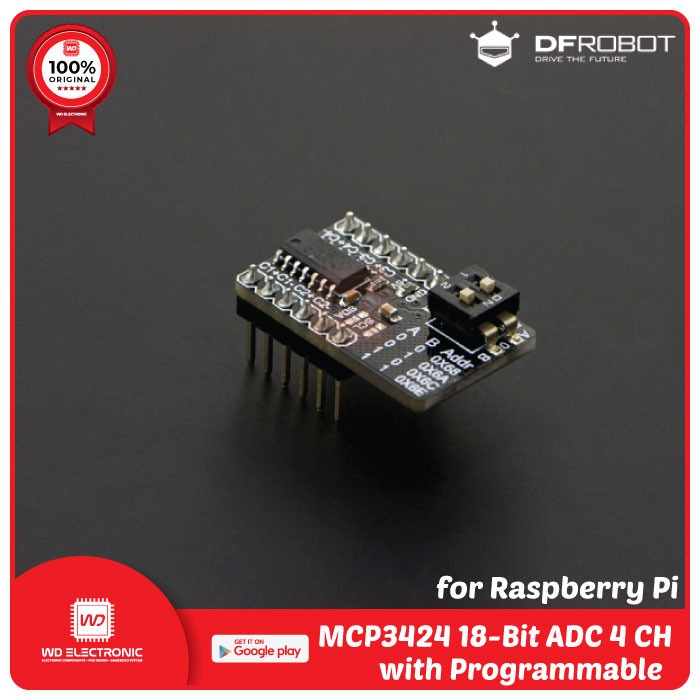 Jual DFRobot MCP3424 18-Bit ADC 4 Channel with Programmable Gain Amplifier SASLUN | Shopee Indonesia